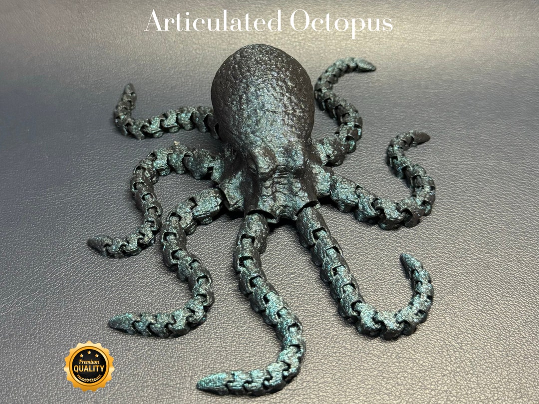 Articulated Octopus, 3d Printed Flexible Fidget Toy, Great Gift for Sea ...