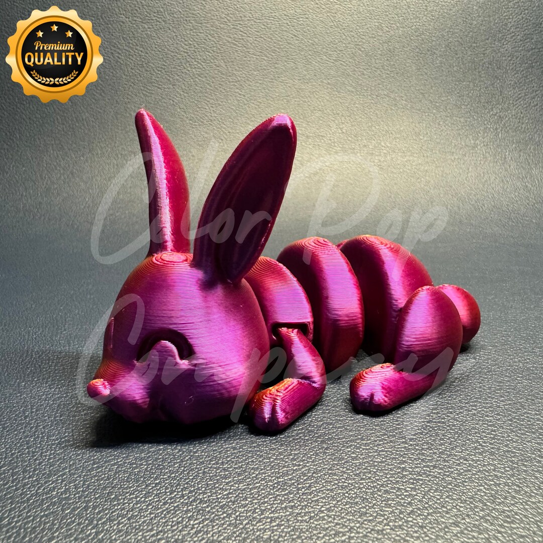 3d Printed Articulated Bunny Fidget Desk Pet, Anxiety Toy, Bunny Lover ...