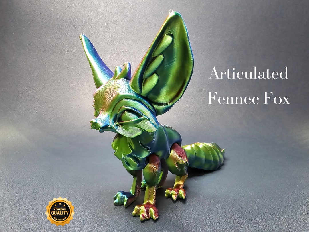 Articulated Fennec Fox 3D Printed Flexible Fidget Toy for Stress Relief ...