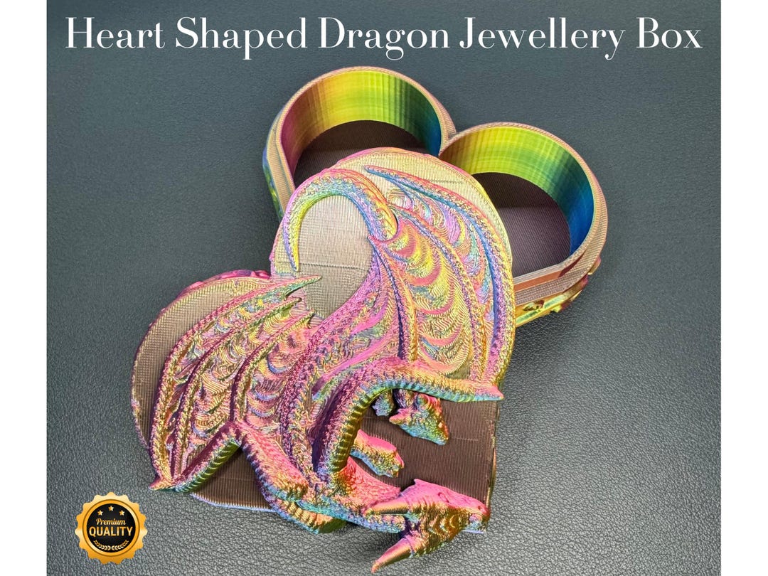 3D Printed Dragon Heart Jewelry Box: Multicolored Trinket Keepsake - Etsy