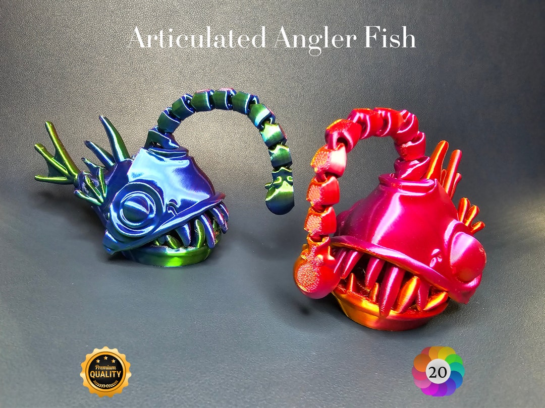 3D Printed Articulated Anglerfish Fidget: Desk Pet Toy - Etsy