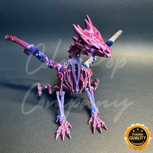 3d Printed Articulated Skeleton Dragon, Flat Wings Skeleton Dragon ...