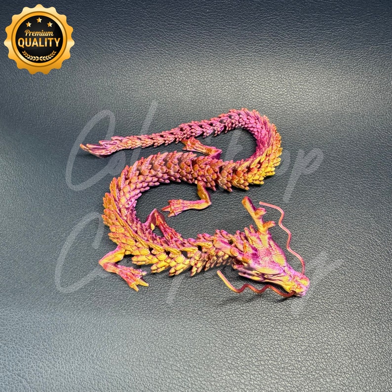 3D Printed Articulated Chinese Dragon and Egg Flexible Fidget - Etsy
