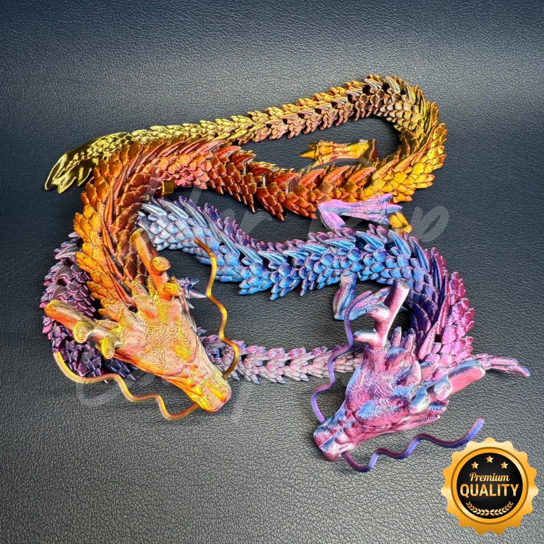 3D Printed Articulated Chinese Dragon and Egg Flexible Fidget - Etsy