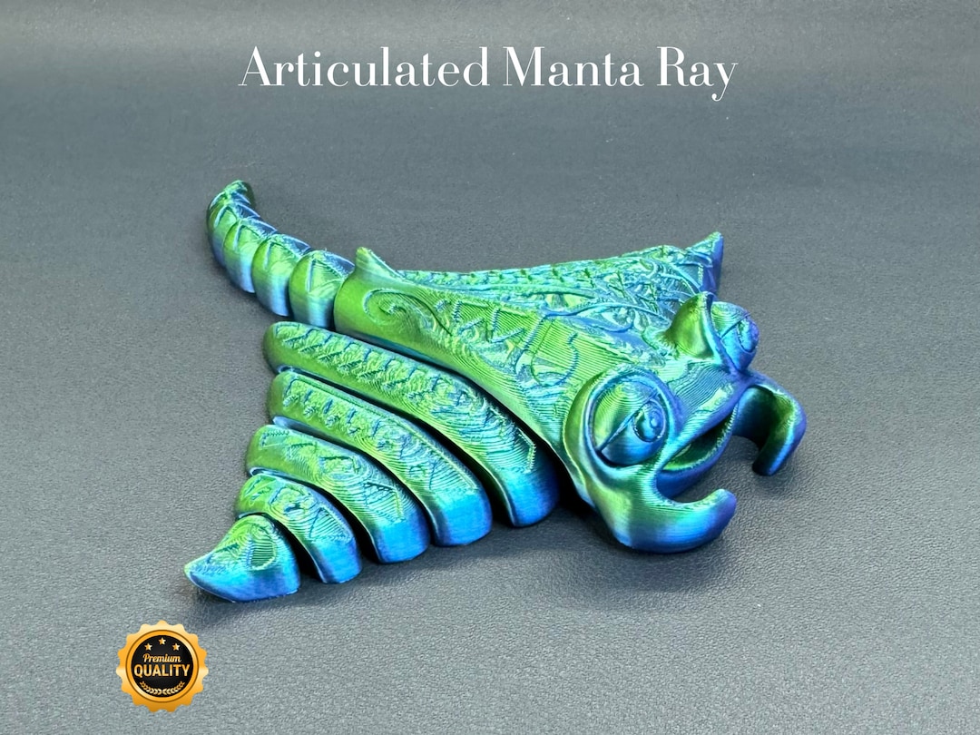 Articulated Manta Ray Fidget, 3D Printed Sea Creature, Unique Gift ...