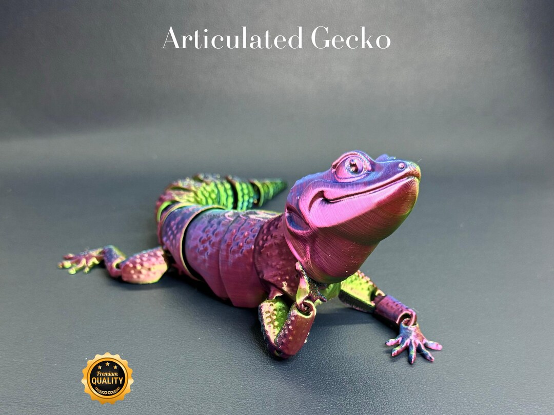 Articulated Gecko, 3d Printed Fidget Desk Pet, Lizard Fidget, Lizard ...