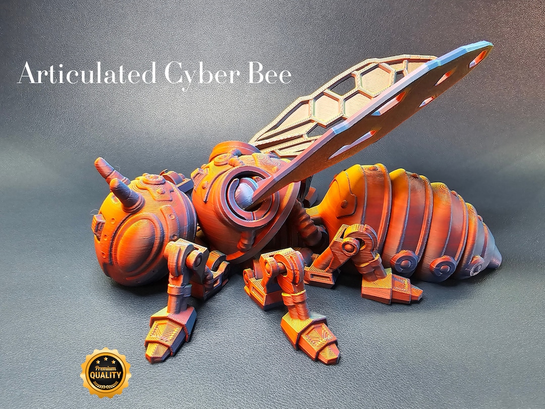 Cyber Bee, Articulated 3d Printed Bee, Great Gift for Bee Lovers, Matte Multicolour - Etsy