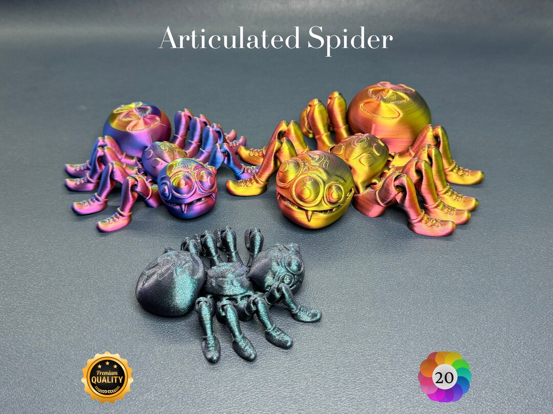 3D Printed Articulated Spider: Flexible Fidget Toy, Spider Lover Gift ...
