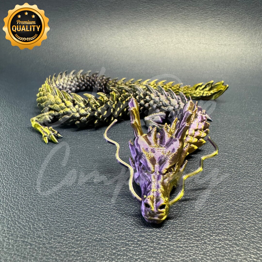 3D Printed Articulated Chinese Dragon and Egg, Flexible Fidget Toy ...