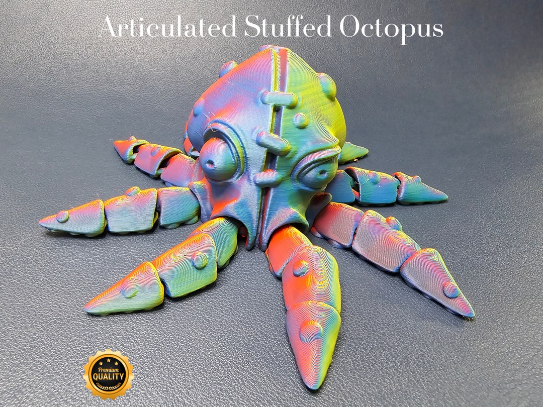 3D Printed Articulated Octopus: Multicoloured Flexible Fidget Toy - Etsy