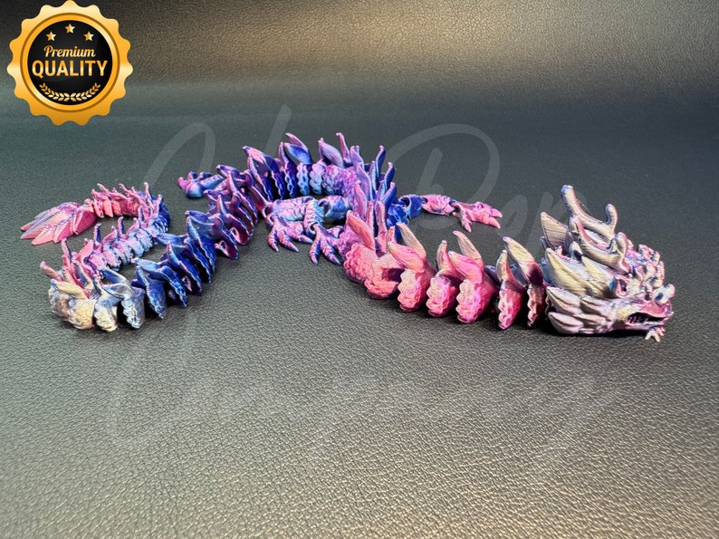 3D Printed Articulated Imperial Dragon: Flexible Fidget Toy - Etsy