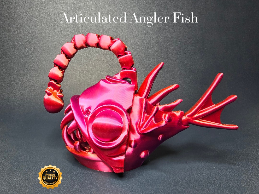 Articulated Angler Fish, 3d Printed Fidget, Desk Pet, Anxiety Toy, Ugly ...