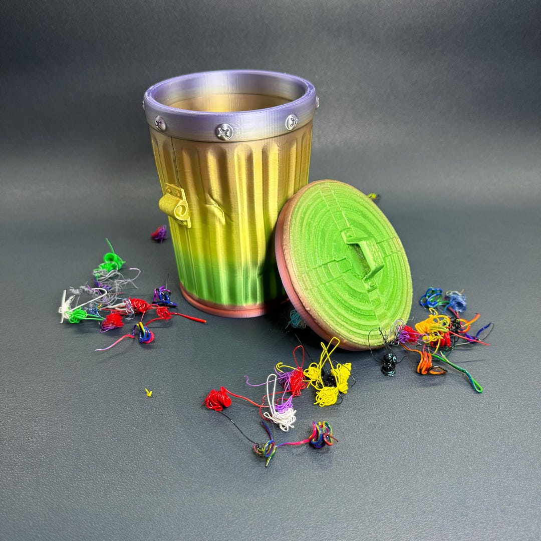 Mini Desk Trash Can With Lid: 3D Printed Pen Holder & Storage - Etsy