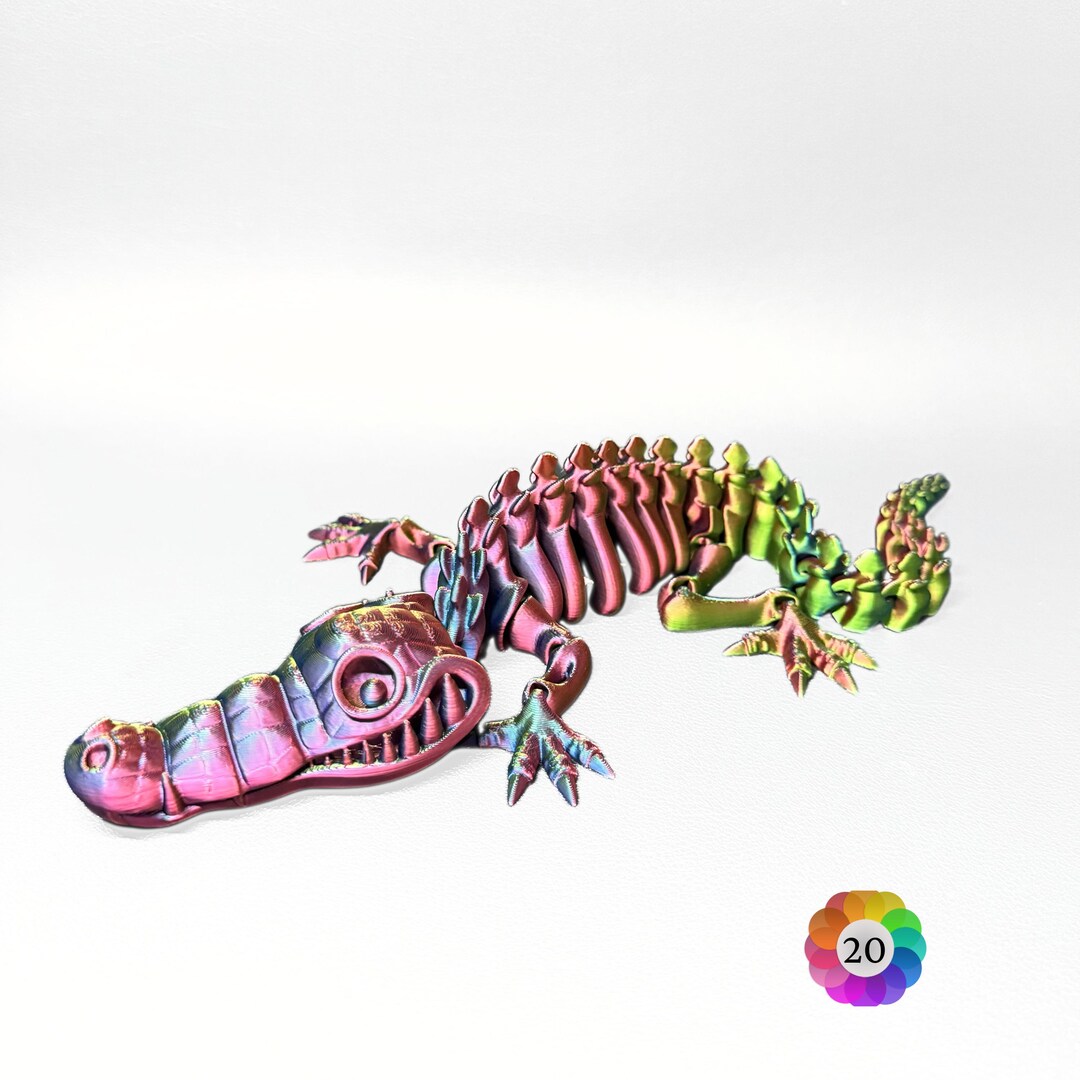 Articulated Crocodile, 3d Printed Fidget, Desk Pet, Fidget Toy, 20 ...