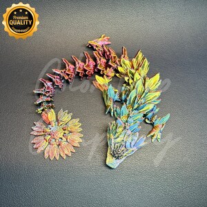 Articulated Sunflower Dragon and Egg, 3D Printed Flexible Fidget Toy ...