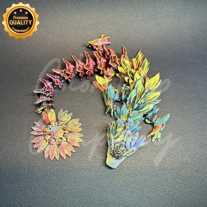 3D Printed Articulated Sunflower Dragon and Egg Flexible - Etsy