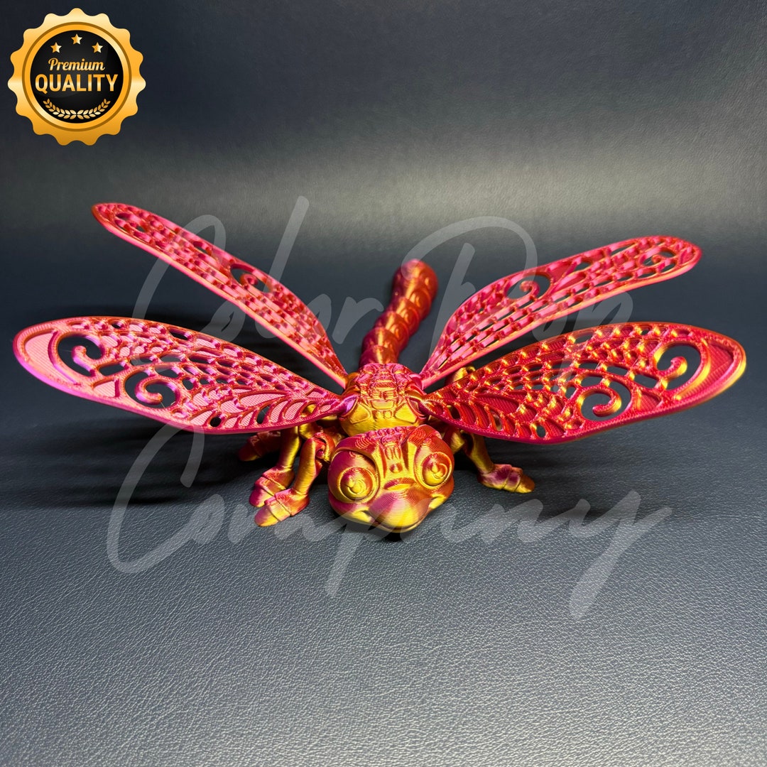 3d Printed Articulated Flexible Dragonfly, Premium Flexible Fidget Toy ...