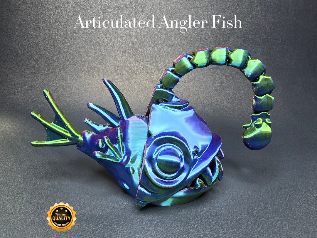Articulated Angler Fish, 3d Printed Fidget, Desk Pet, Anxiety Toy, Ugly ...