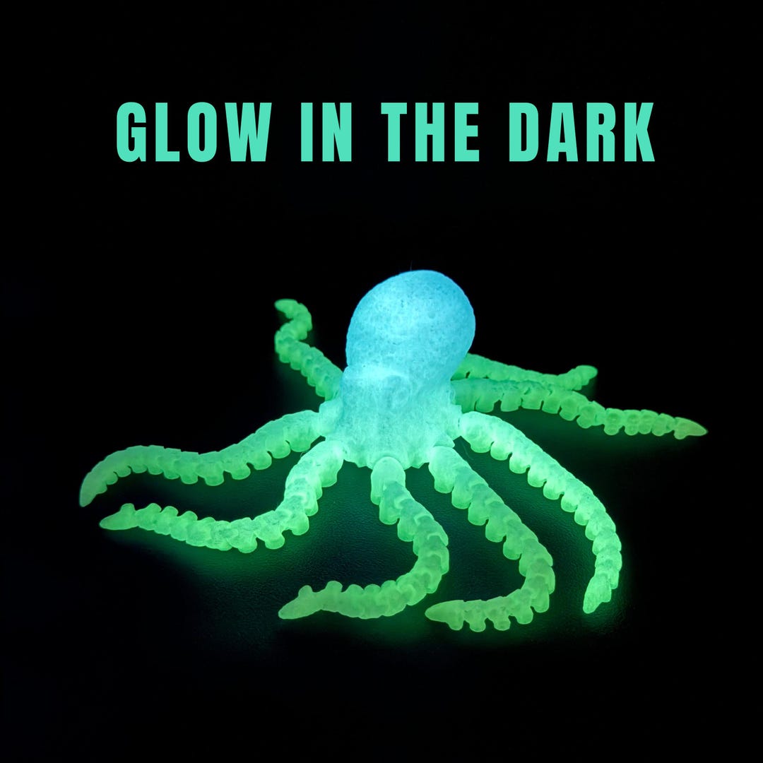Glow in the Dark Octopus, 3d Printed Articulated Flexible Desk Toy ...
