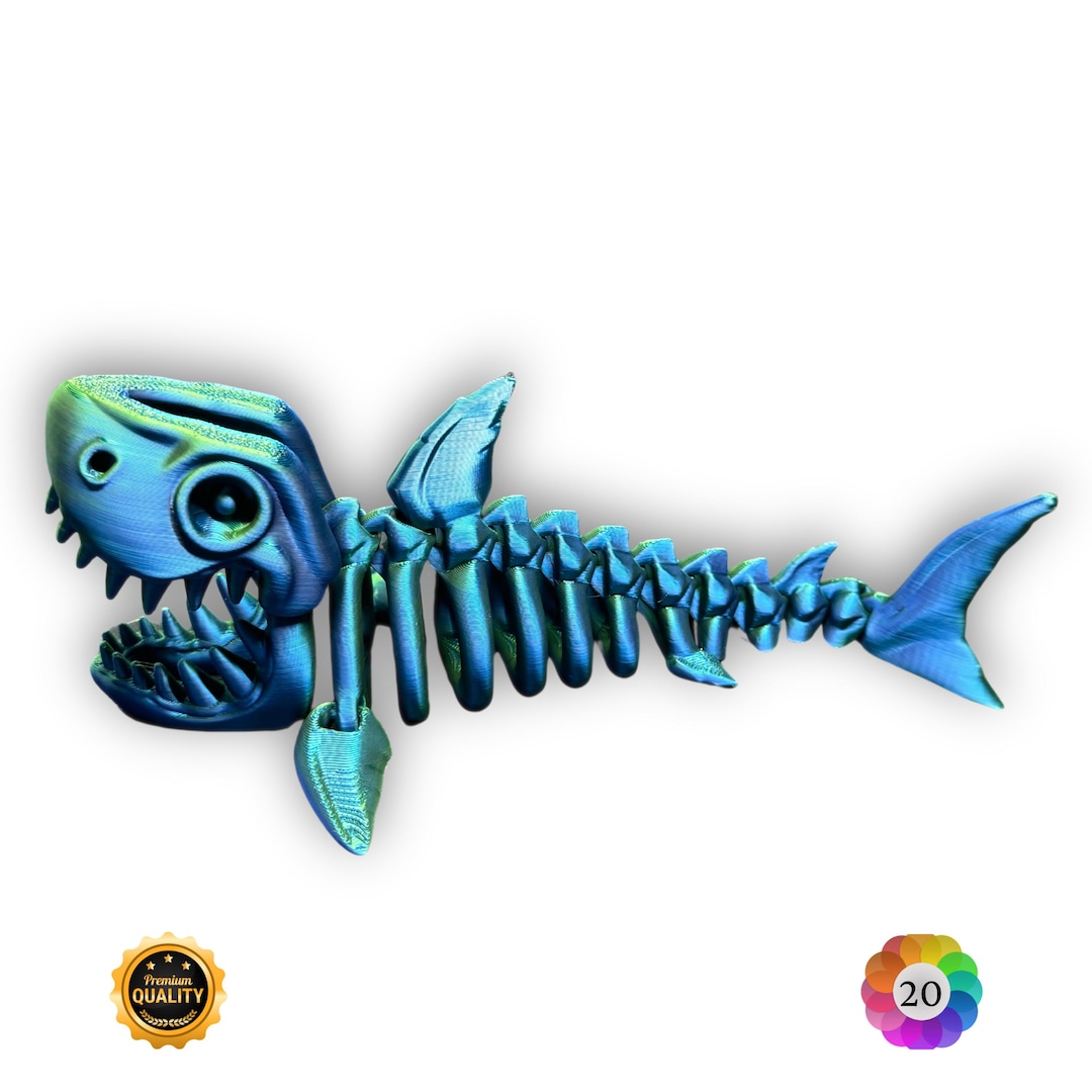 3D Printed Articulated Shark: Fidget Desk Pet, Eco-pla - Etsy UK