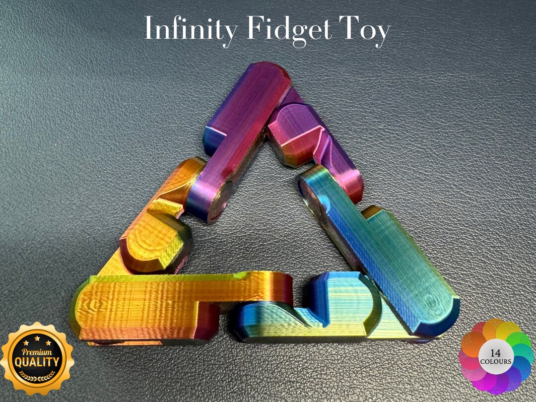 Infinity Fidget Toy, 3D Printed Stress Relief Toy, 14 Unique Colours to ...