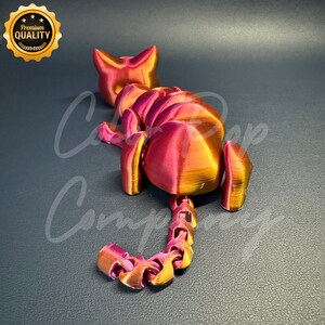 3d Printed Articulated Lazy Cat, Fidget Desk Toy, Anxiety Toy, Gift for ...