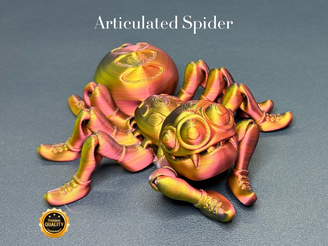 3D Printed Articulated Spider Fidget Toy, Tricolour Flexible Spider - Etsy