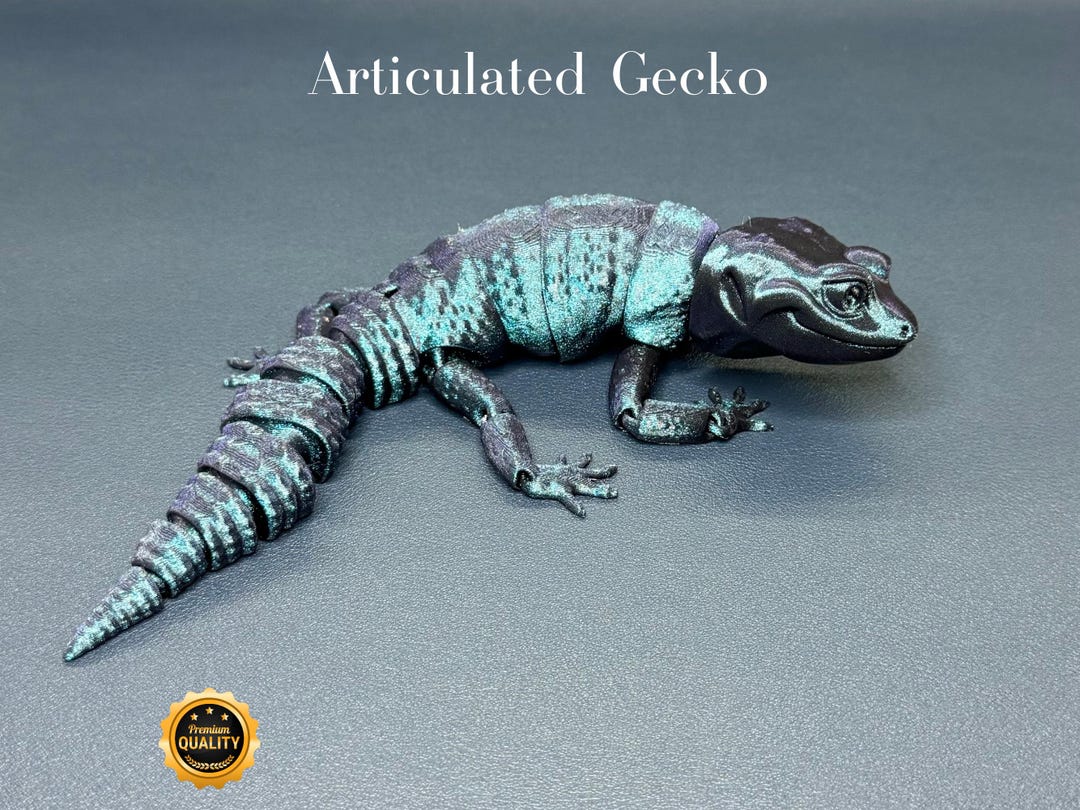 Articulated Gecko, 3d Printed Fidget Desk Pet, Anxiety Toy, Lizard ...