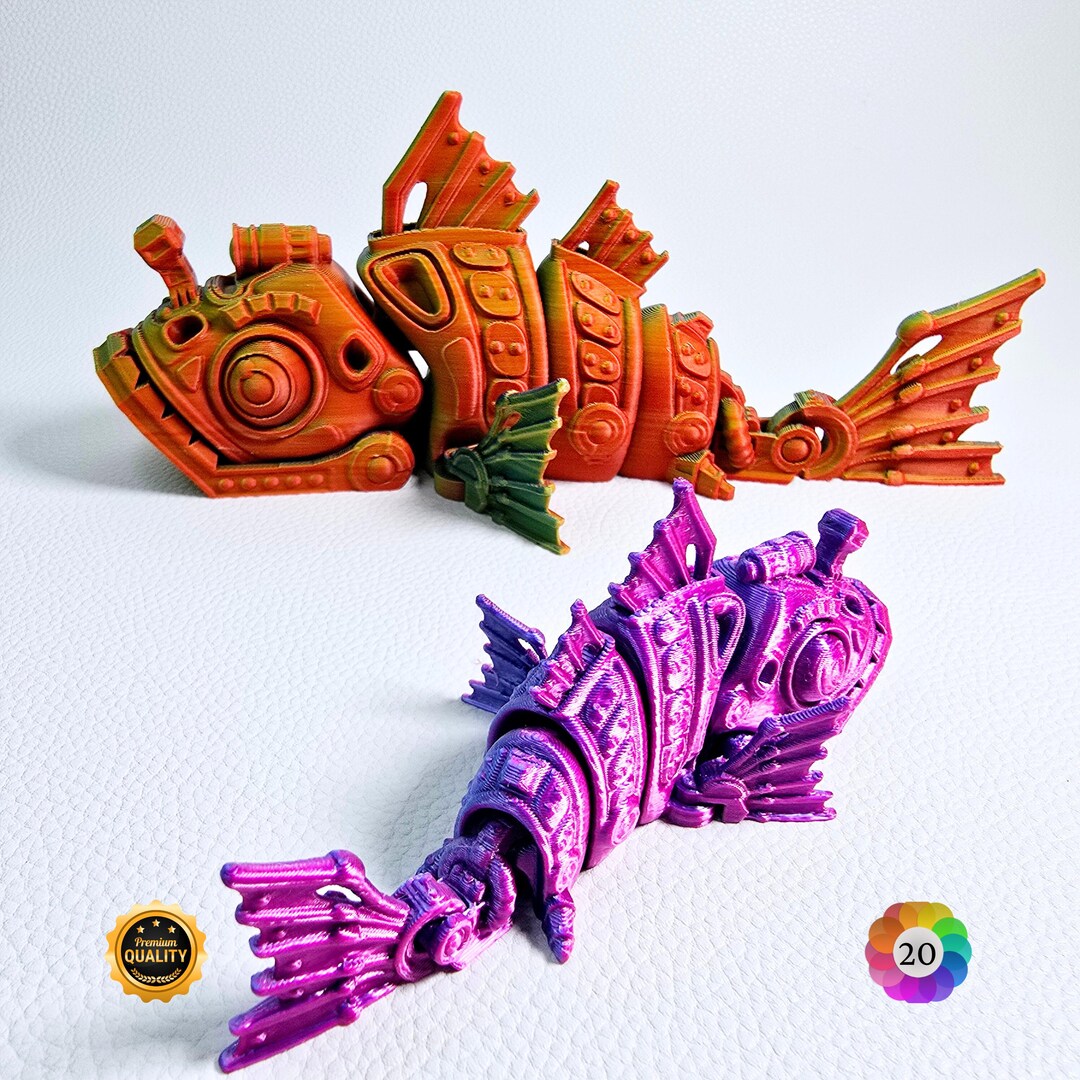 Cyber Fish, 3d-printed Articulated Futuristic Aquatic Creature, 20 ...