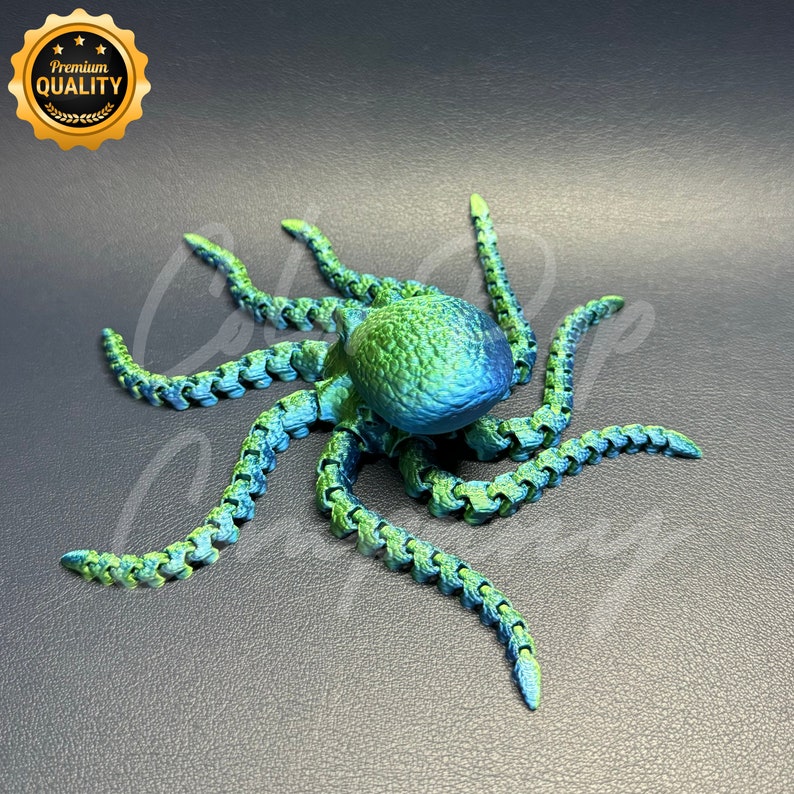 3D Printed Articulated Octopus: Flexible Fidget Toy, Sea Animal Lover ...