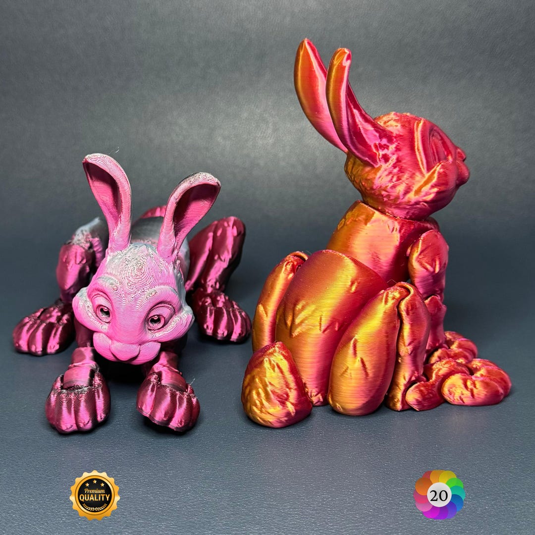 3D Printed Articulated Bunny: Flexible Easter Rabbit Figurine - Etsy
