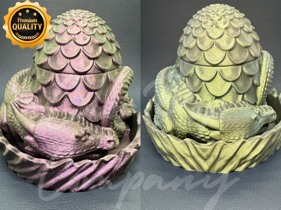 3D Printed Dragon Themed Box, Dragon Planter, Mystical Box With Lid for ...