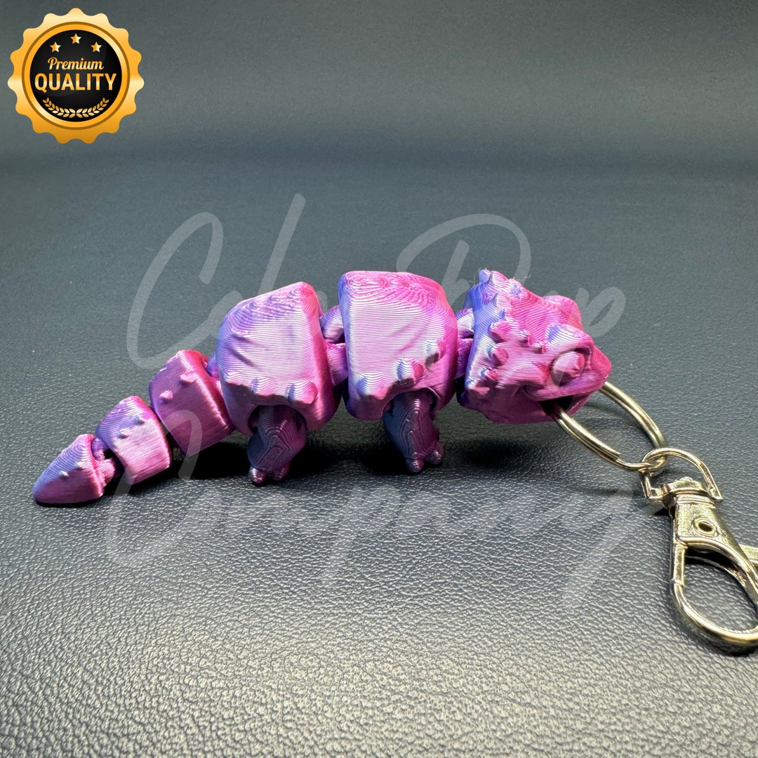 3D Printed Articulated Bearded Dragon Lizard Keychain, Key Fob, Bag Tag ...