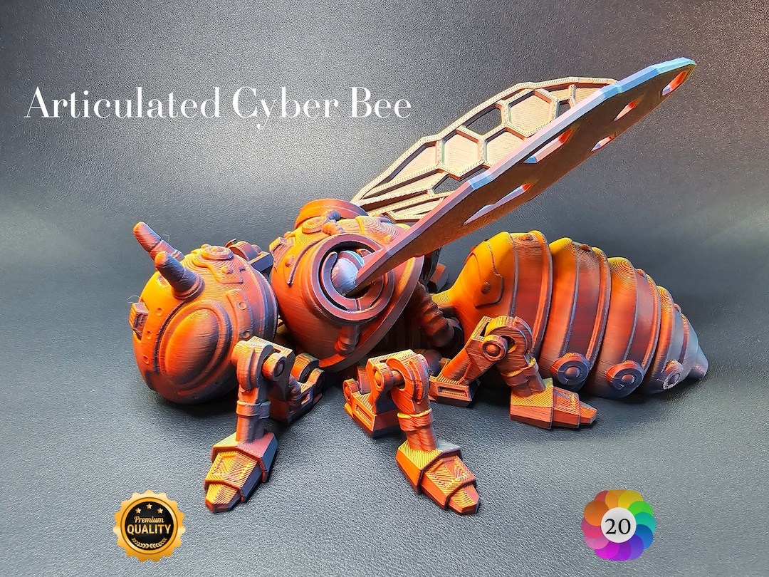 Cyber Bee, Articulated 3d Printed Bee, Great Gift for Bee Lovers, 20 ...