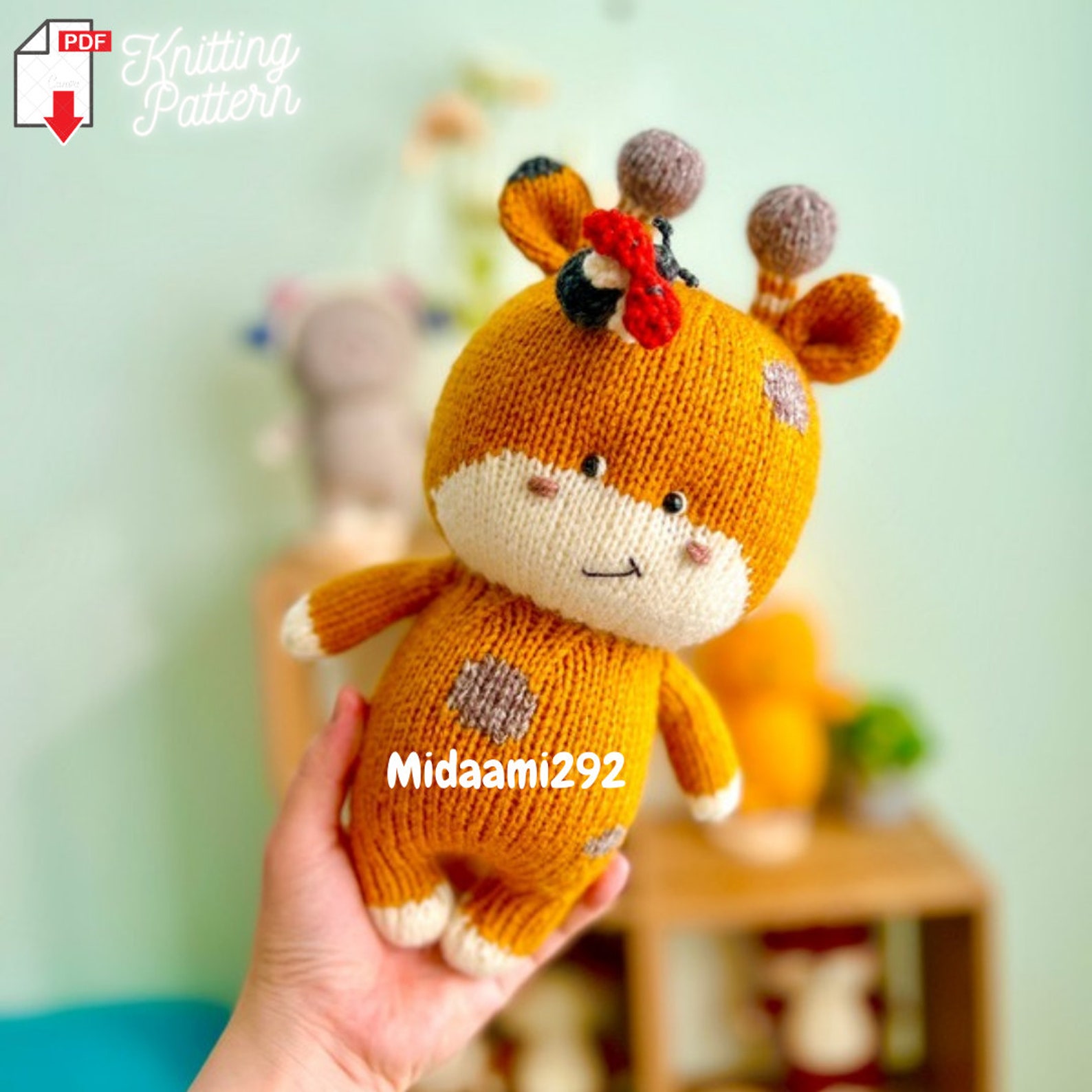 Giraffe Knitting Pattern: Knitted Toy Tutorial (PDF Pattern) - Etsy