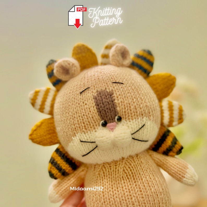 Lion Knitting Pattern: Knitted Toy Tutorial (PDF Pattern) - Etsy