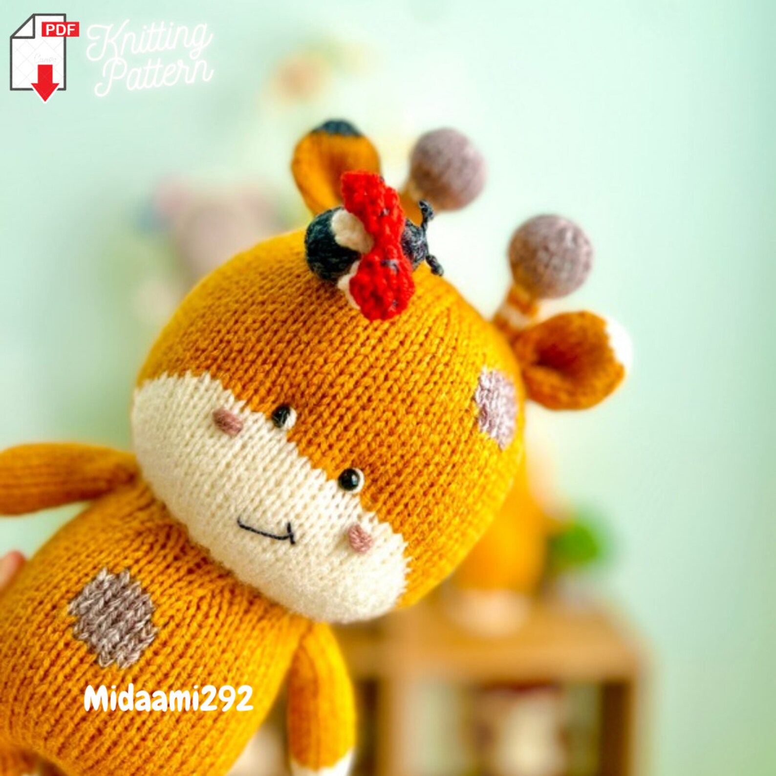Giraffe Knitting Pattern: Knitted Toy Tutorial (PDF Pattern) - Etsy