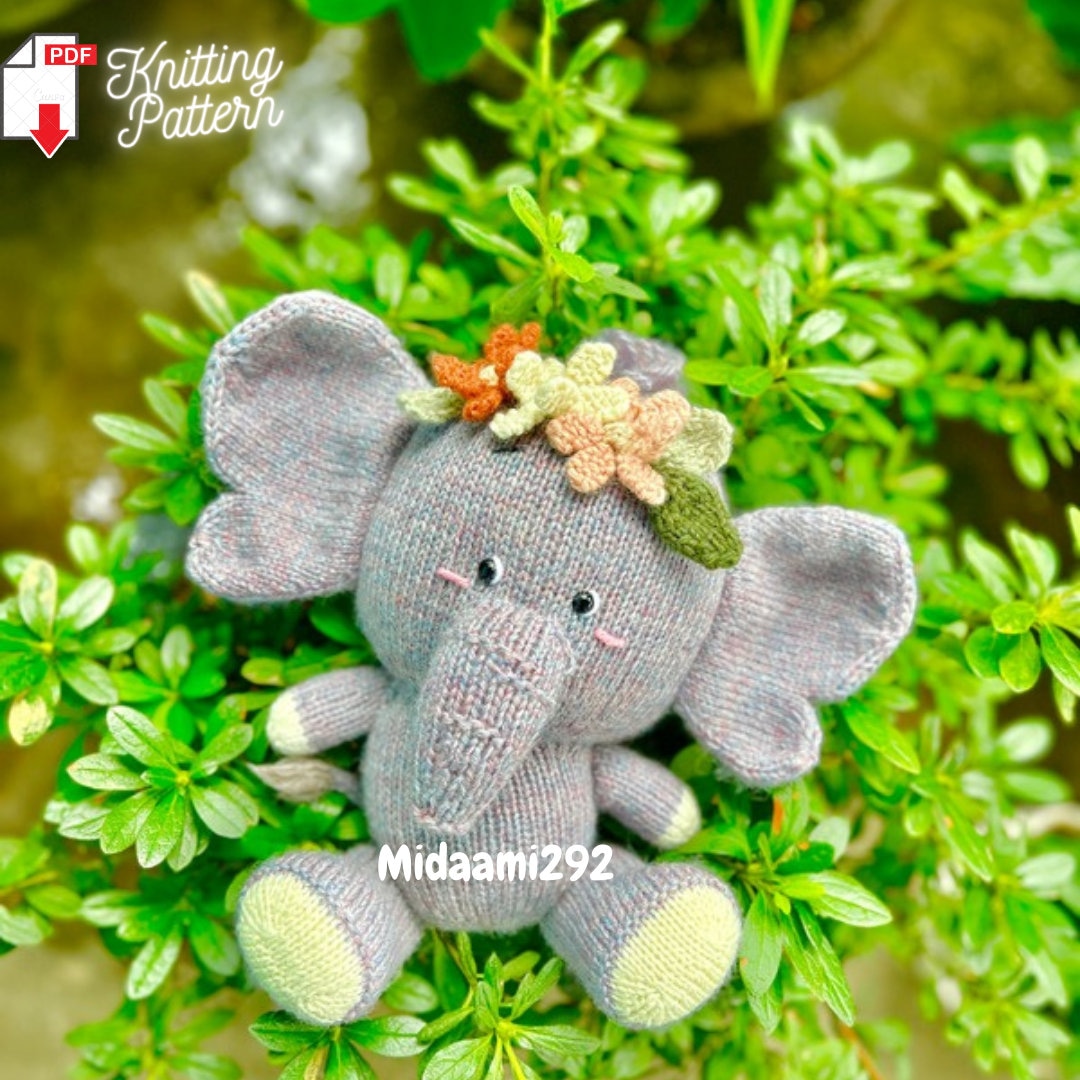 Elephant Knitting Pattern: Toy Animal Tutorial (PDF Download) - Etsy