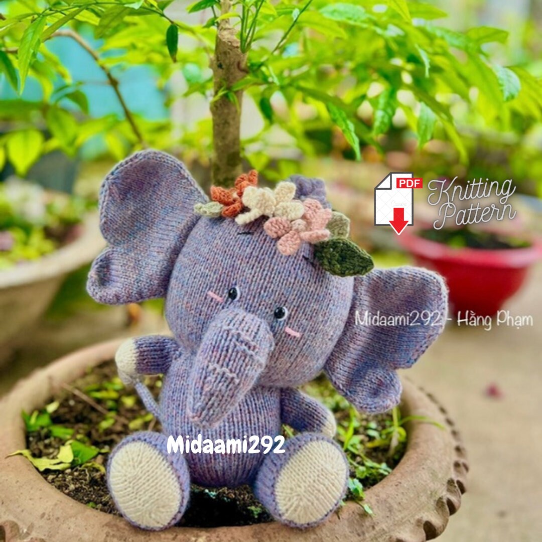 Elephant Knitting Pattern: Toy Animal Tutorial (PDF Download) - Etsy