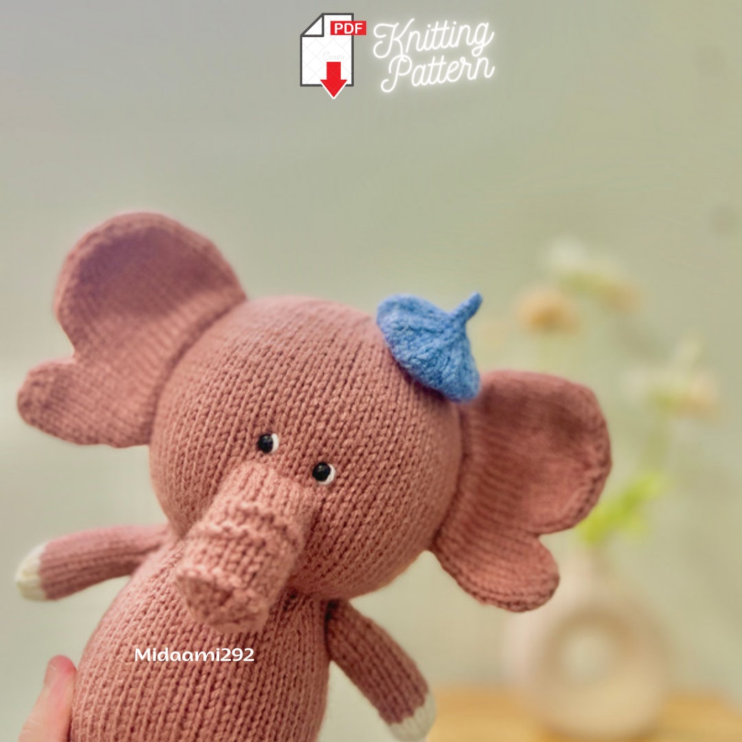 Elephant Knitting Pattern, Knitted Toy Tutorial, Knitted Animal Pattern ...