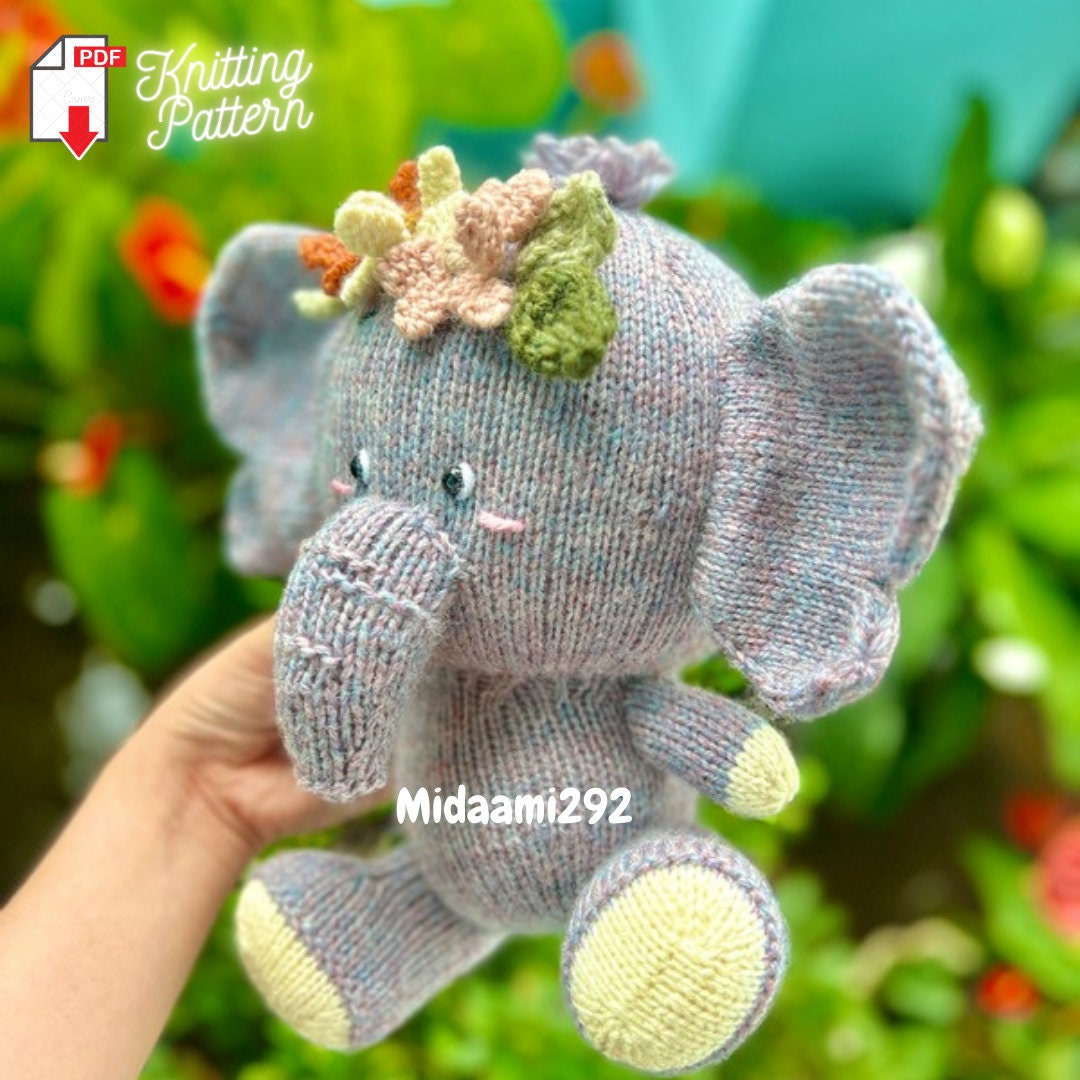 Elephant Knitting Pattern: Toy Animal Tutorial (PDF Download) - Etsy