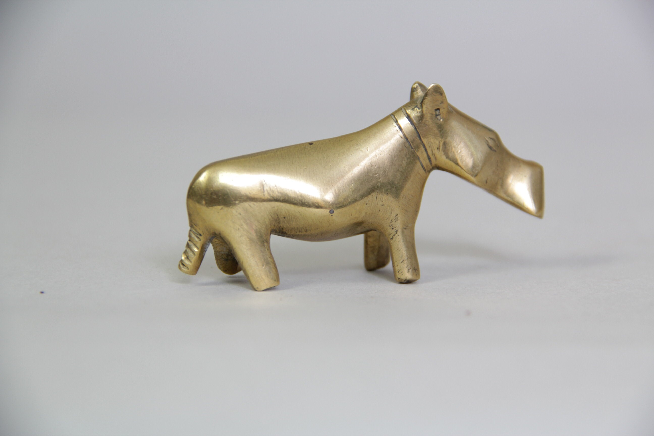 Brass Hippo, Miniature Brass Hippo, Cute Hippo, Hand Made Hippo ...