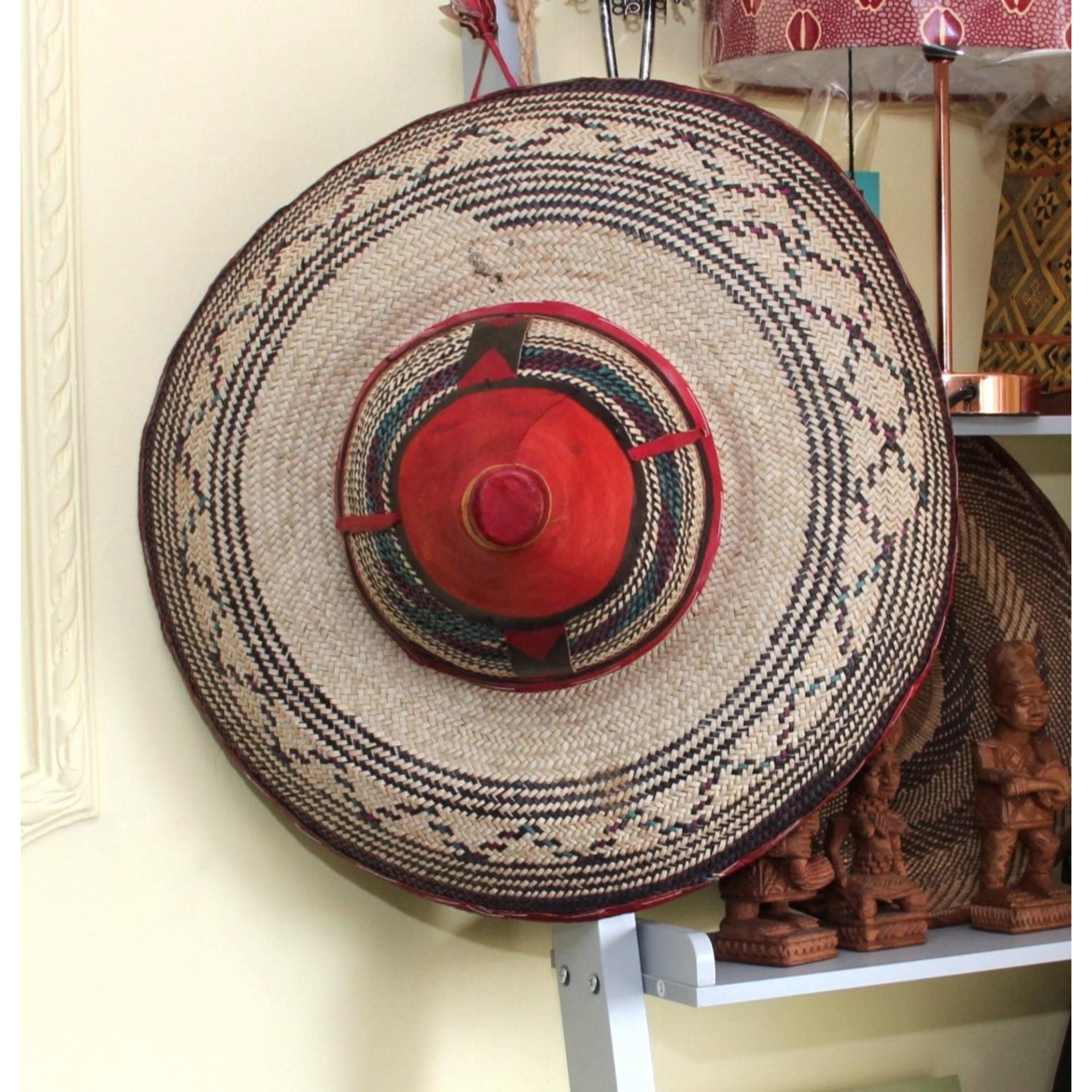 AFRICAN FULANI HAT - Vintage African Fulani Handmade Straw Hat, Leather ...