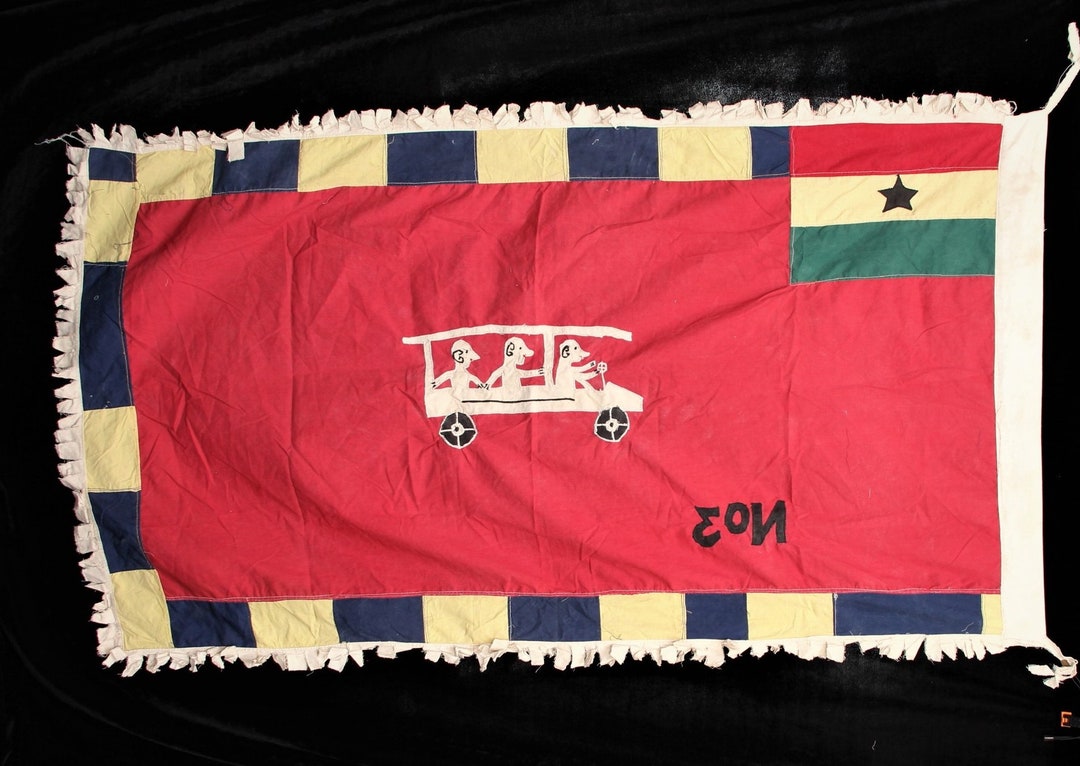 Vintage Asafo Fante Flag From Ghana; "the Car is Always Ready to Go ...
