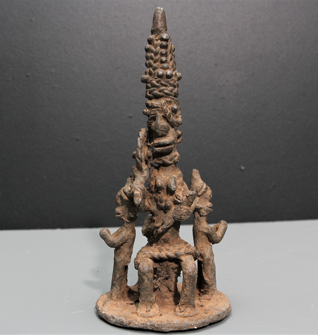 Ogboni Yoruba Altar Figure, Osugbo Society Figure, Antique Metal Alloy ...