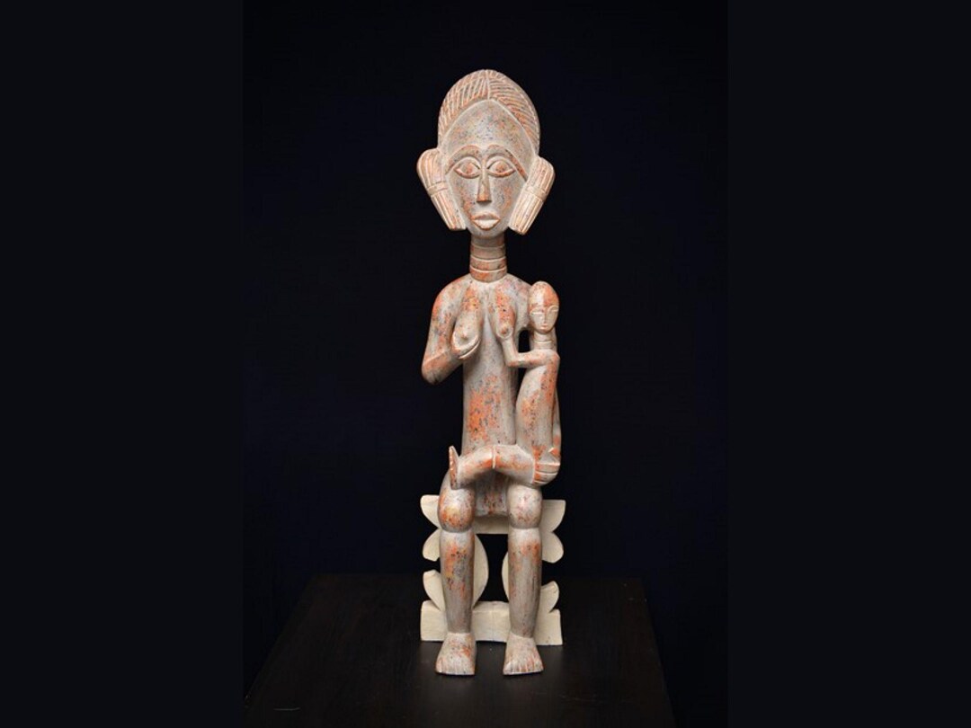 Large Seated Akuaba Fertility Doll From Ghana - Handmade African Art ...