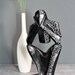 Abstract Thinking Man Hand Carved From Wood Black With White - Etsy UK