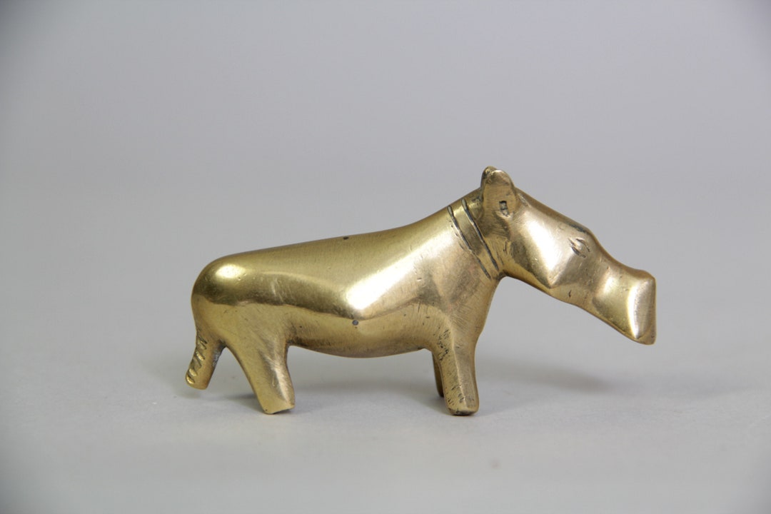 Brass Hippo, Miniature Brass Hippo, Cute Hippo, Hand Made Hippo ...
