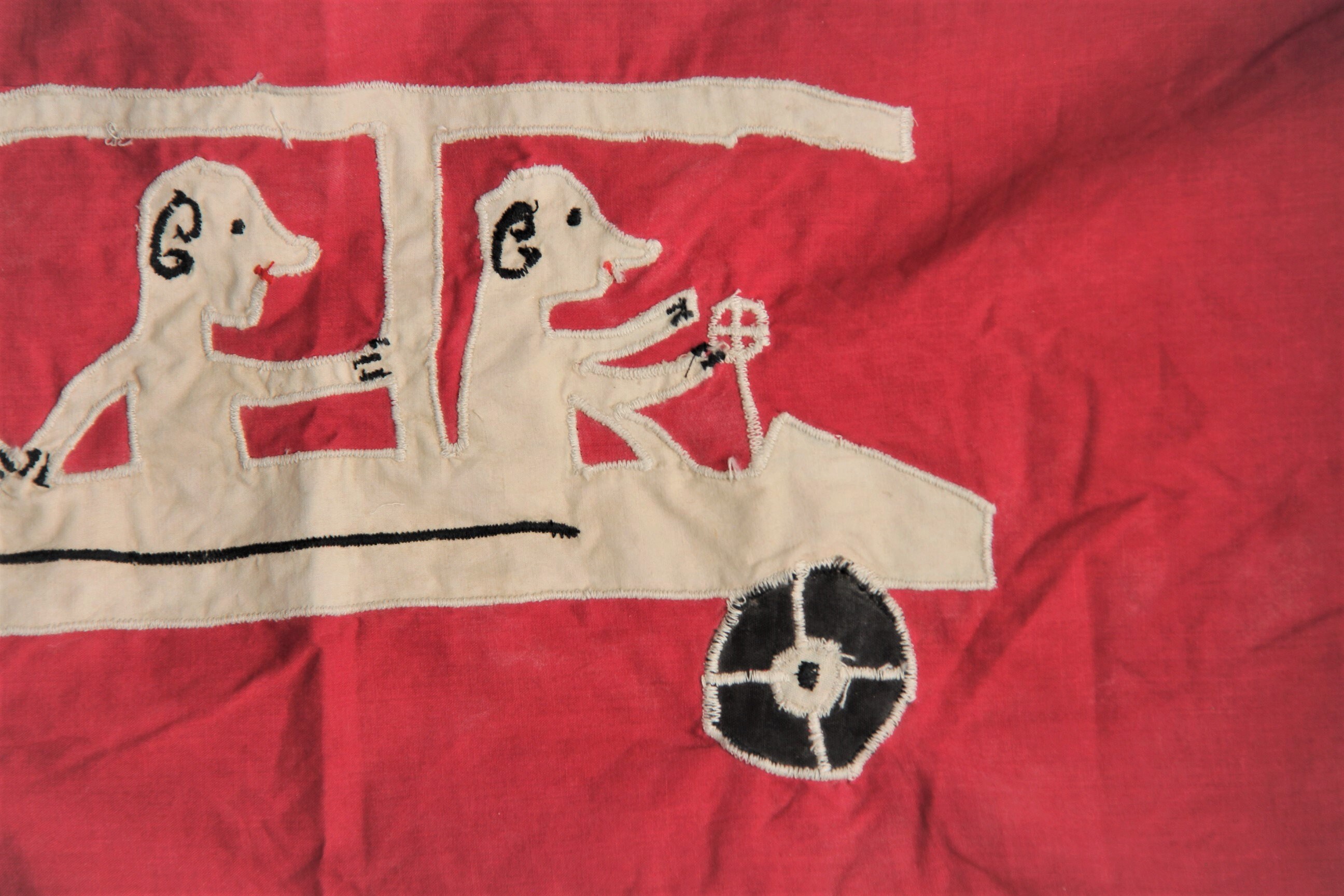 Vintage Asafo Fante Flag From Ghana; "the Car is Always Ready to Go ...