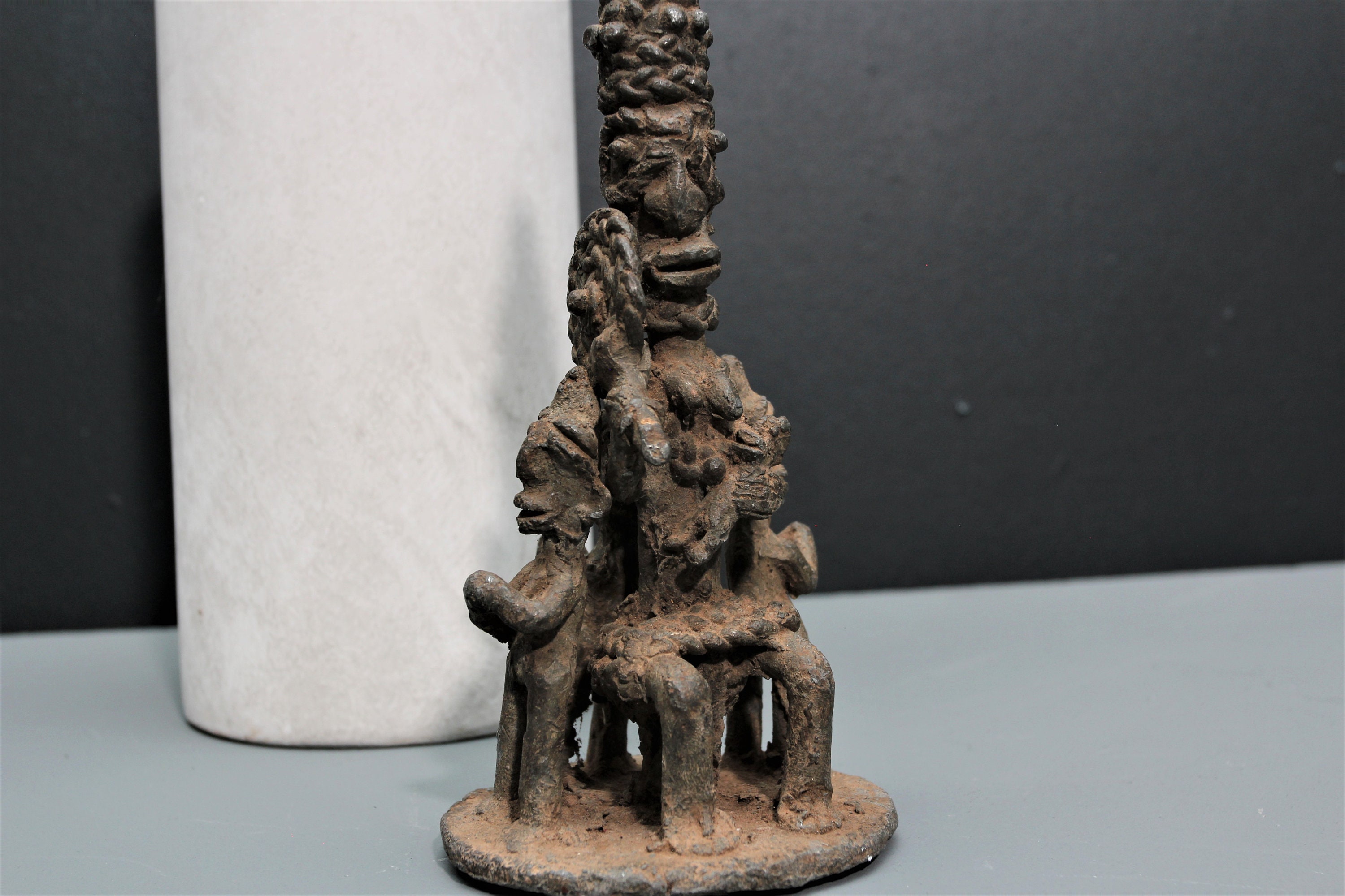 Ogboni Yoruba Altar Figure, Osugbo Society Figure, Antique Metal Alloy ...